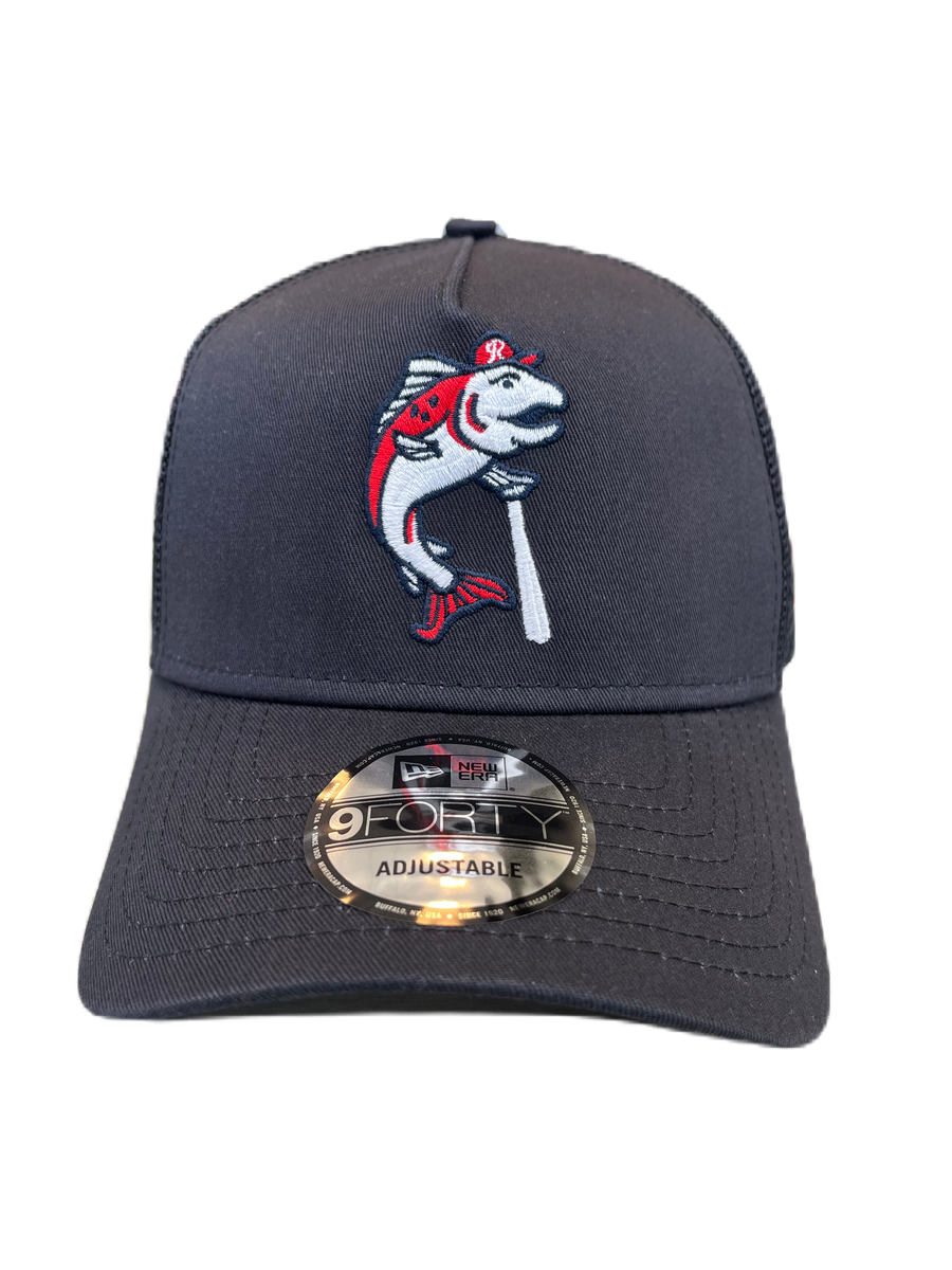Tacoma Rainiers New Era 9Forty A-Frame Trucker Navy Slammin' Sam Adjus ...